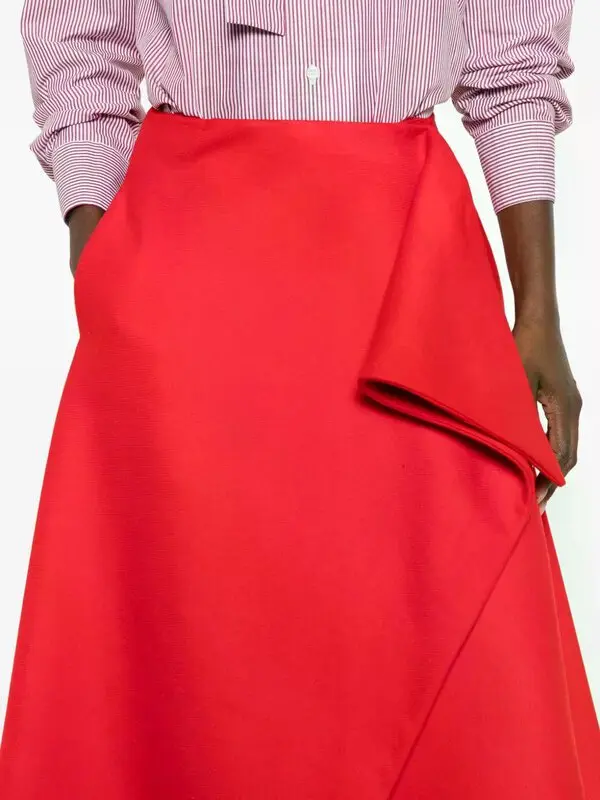 Rochas Ruffle Wrap Midi Skirt