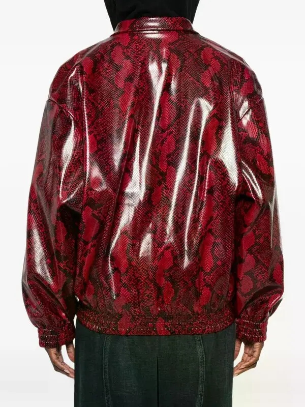 Gcds Snakeskin-effect Faux-leather Jacket