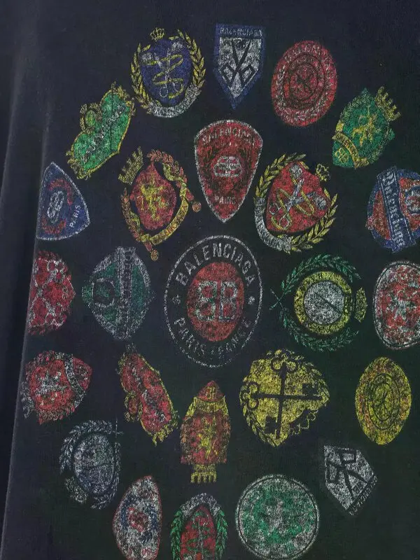 Balenciaga Spiral Crest T-shirt - Black