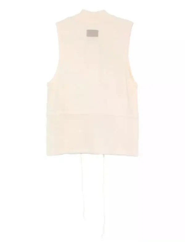 AYA MUSE Button-up Vest With Flap Pockets - Neutrals