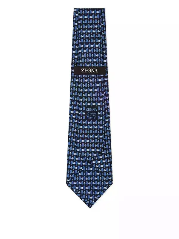 Zegna Leaf-print Neck Tie