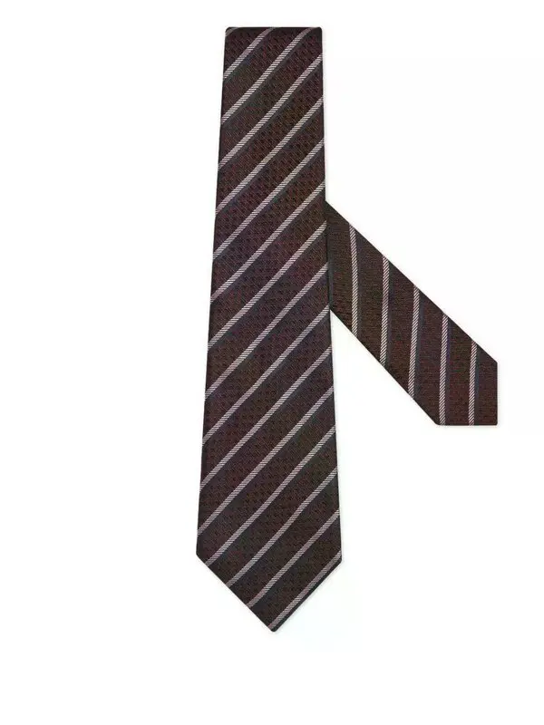 Zegna Striped Silk Tie - Red