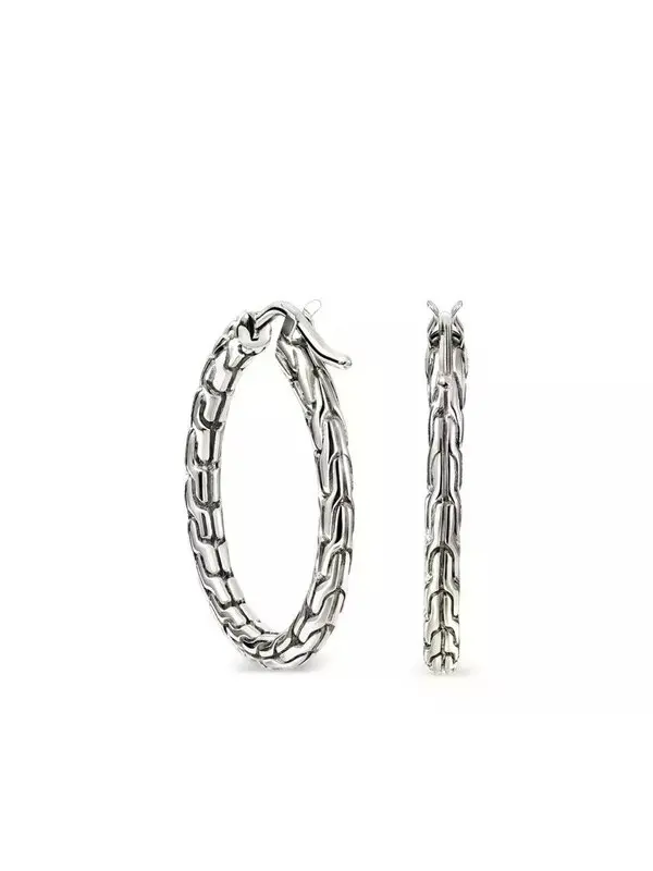 John Hardy Sterling 22mm Jh Essential Hoop Earrings
