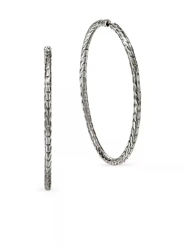 John Hardy Sterling Jh Essential Flex 50mm Hoop Earrings - Silver