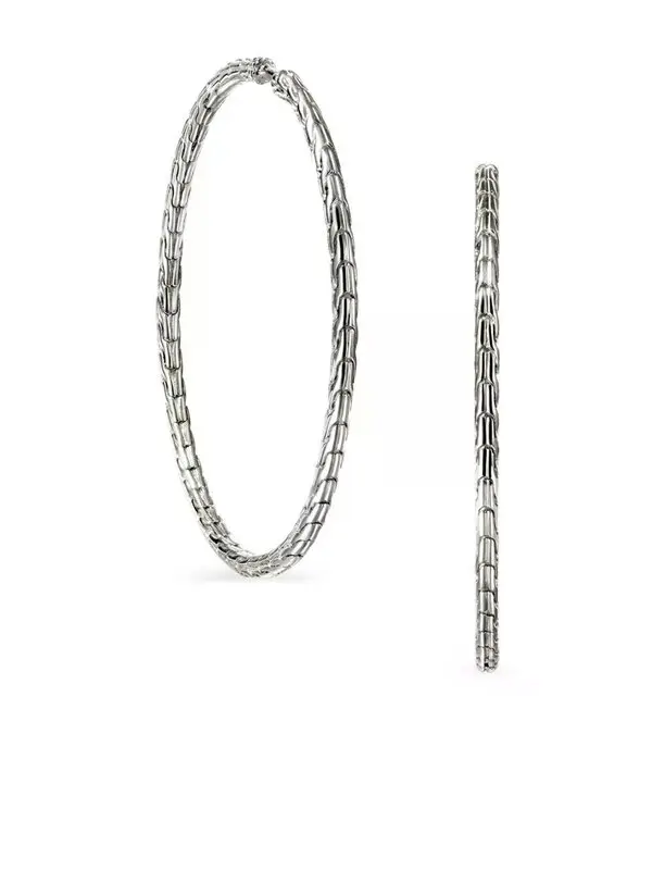 John Hardy Sterling Jh Essential Flex 50mm Hoop Earrings