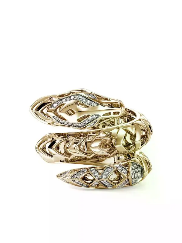 John Hardy 14k Yellow Naga Diamond Ring - Gold
