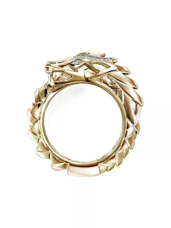 John Hardy 14k Yellow Naga Diamond Ring - Gold
