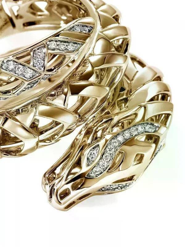 John Hardy 14k Yellow Naga Diamond Ring - Gold