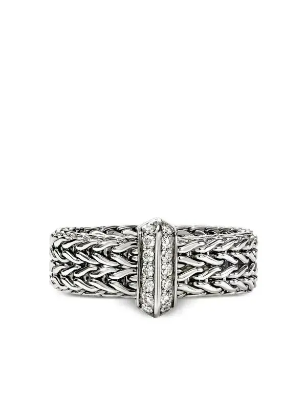 John Hardy Sterling Diamond Ring - Silver