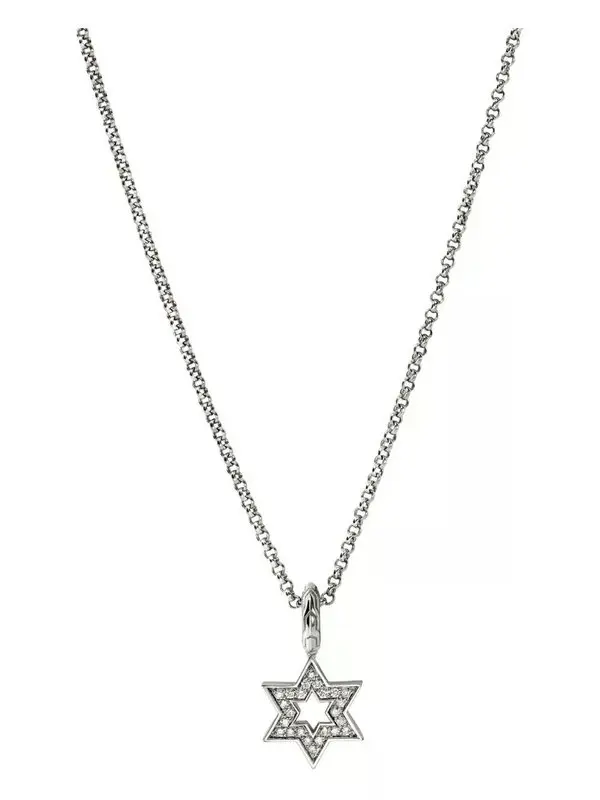 John Hardy Jh Essential Star Of David Diamond Necklace - Silver