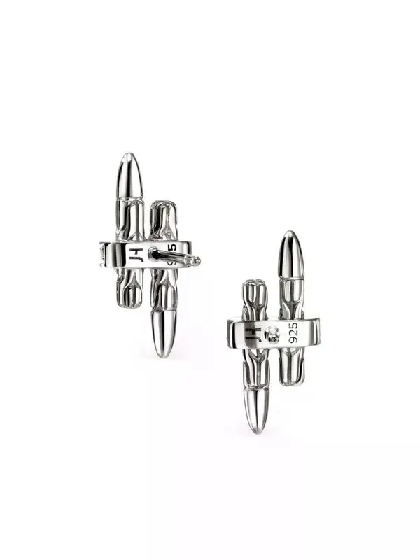John Hardy Sterling Spear Stud Diamond Earrings - Silver
