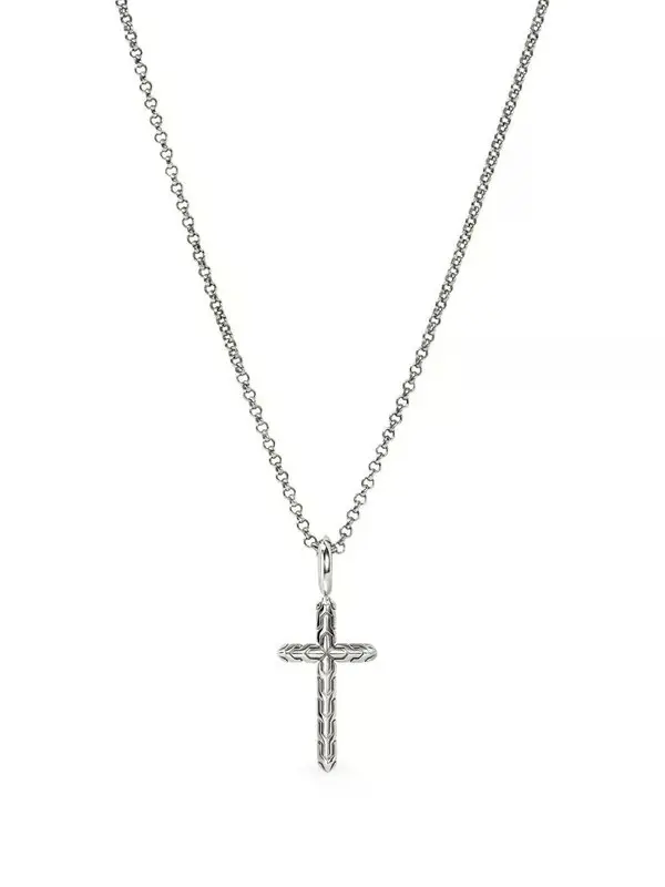 John Hardy Sterling Cross Pendant Necklace - Silver