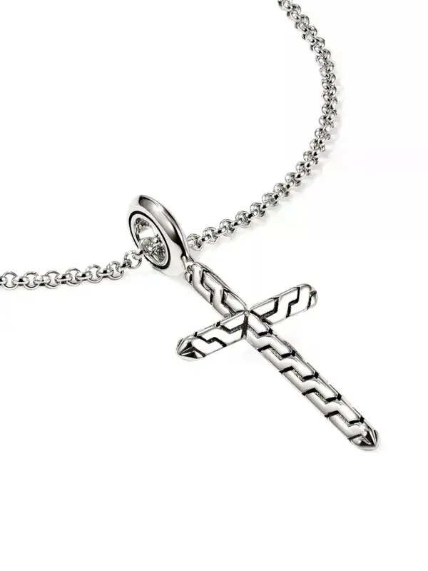 John Hardy Sterling Cross Pendant Necklace - Silver