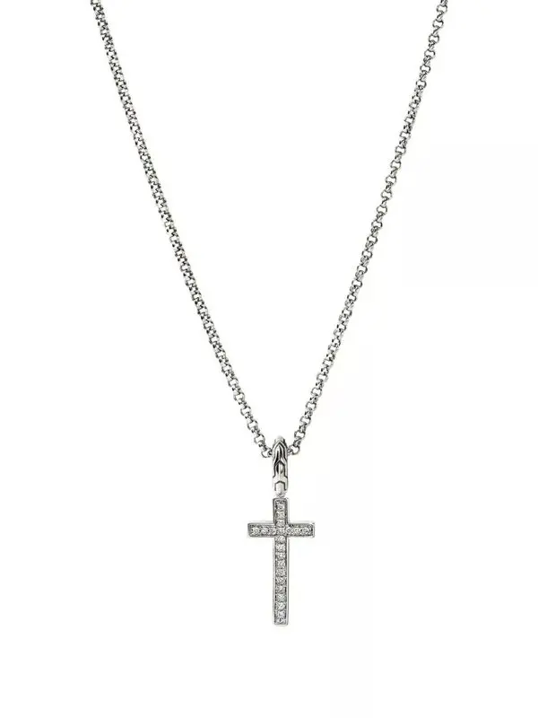 John Hardy Jh Essential Cross Diamond Necklace - Silver