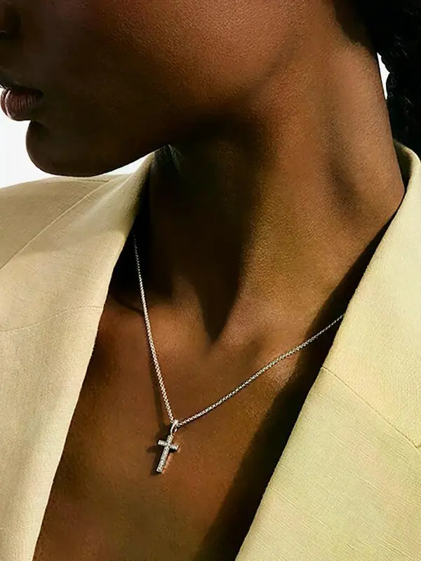 John Hardy Jh Essential Cross Diamond Necklace - Silver