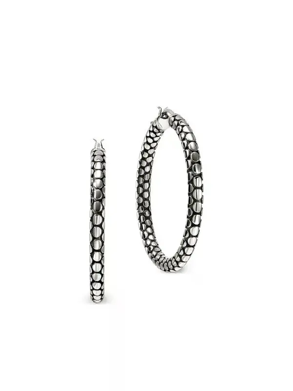 John Hardy Sterling Dot Hoop Earrings - Silver