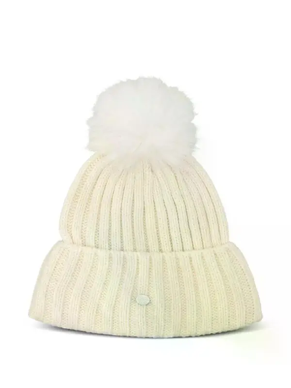 Goldbergh Pompom Ribbed Beanie - Neutrals