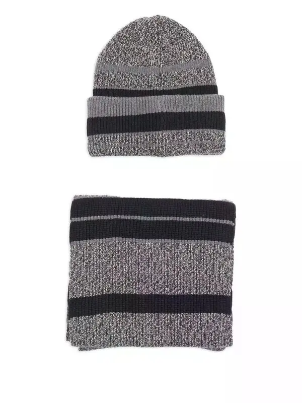 Barbour Boston Striped Beanie Scarf Set