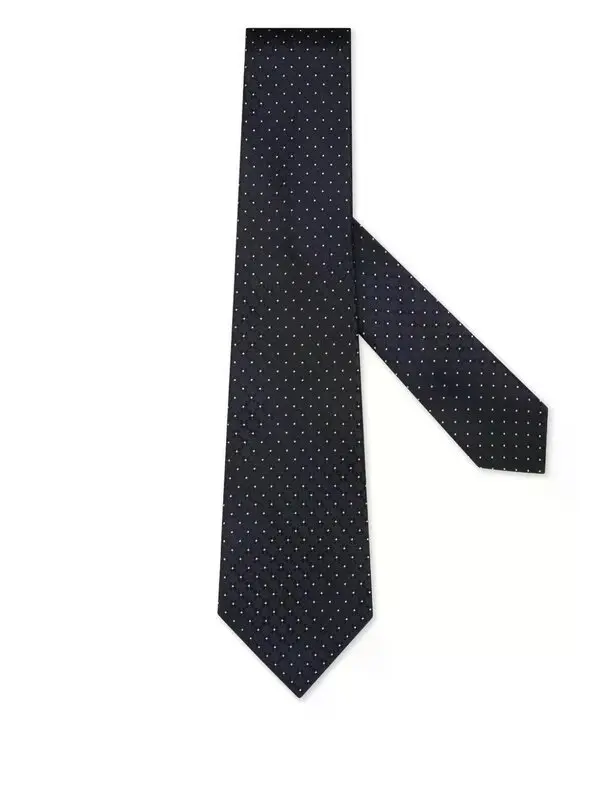 Zegna Patterned Silk Tie - Black