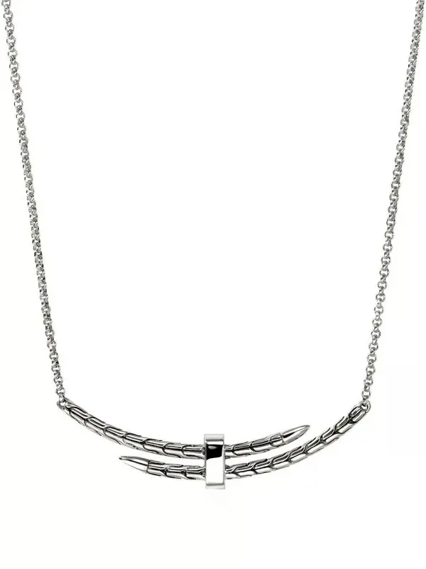 John Hardy Sterling Spear Station Diamond Necklace