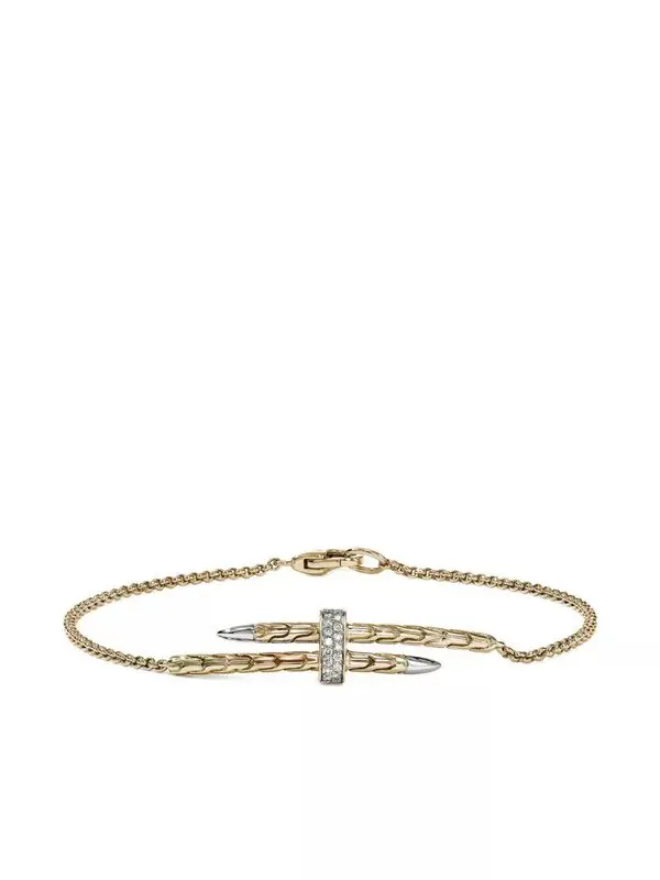 John Hardy 14k Yellow Gold And Sterling Diamond Bracelet - Silver