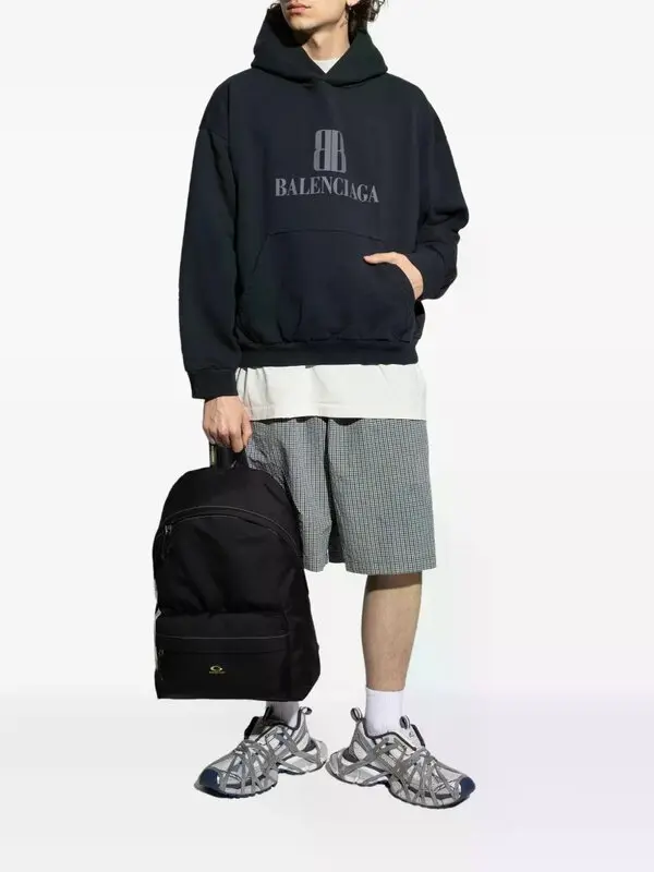 Balenciaga Logo-embroidered Hoodie - Black