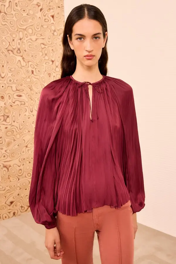 Ulla Johnson Electra Long Sleeve Blouse - Claret