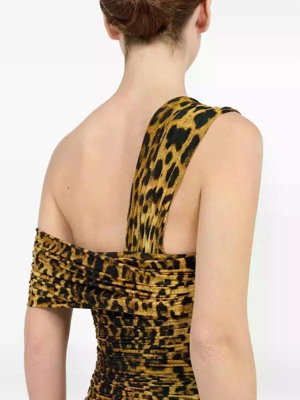 Roberto Cavalli One-shoulder Pleated Dress