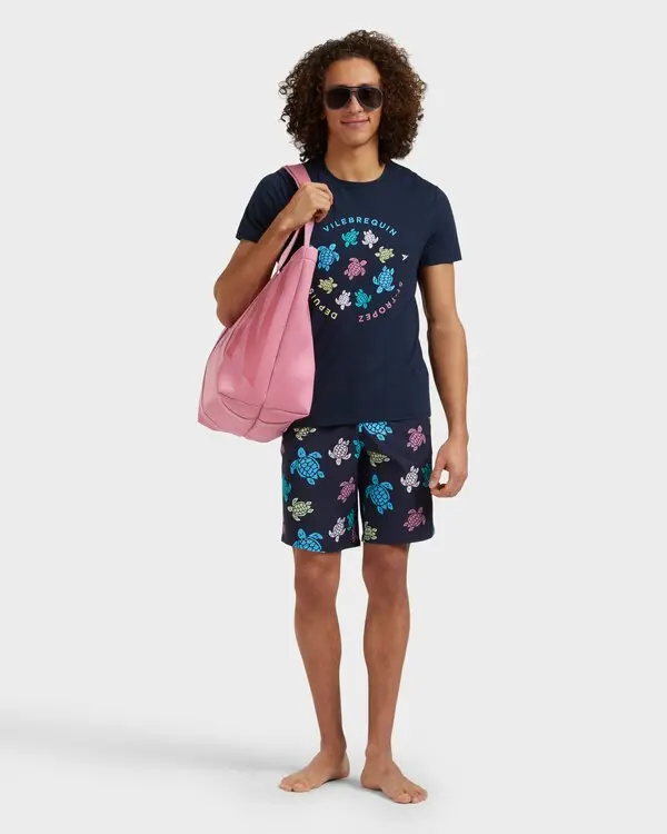 Vilebrequin Cotton Tshirt Tortues Multicolores Tee Shirt Thom - Blue