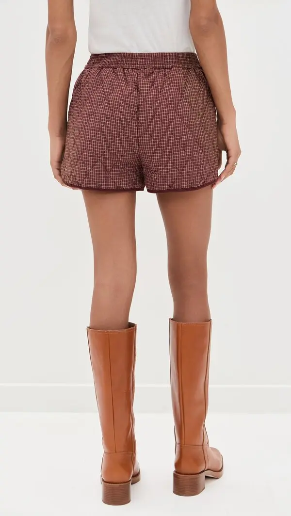 BAILEY ROSE Quilted Check Print Shorts