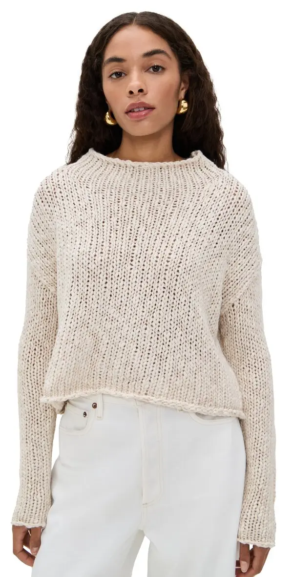 Free People Opal Mock Neck Sweater - Tea