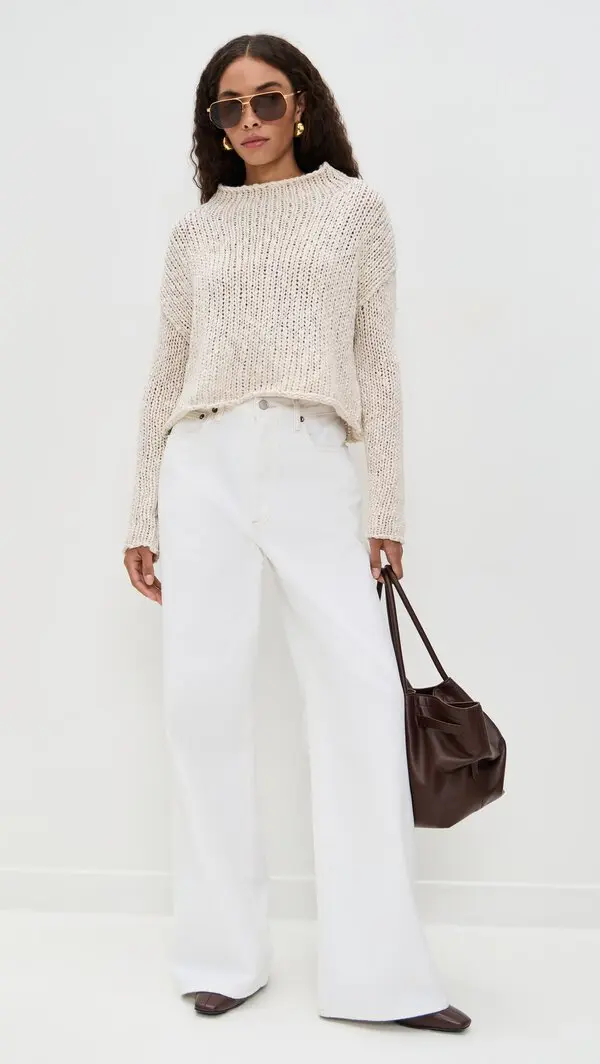Free People Opal Mock Neck Sweater - Tea