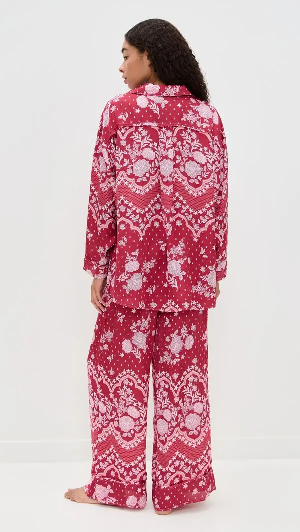 Free People Dreamy Days Pajama Set - Cherry Combo