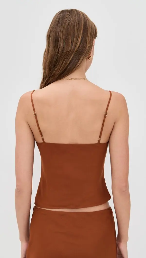 BELLA VENICE Josephine Sweetheart Neck Top - Brown