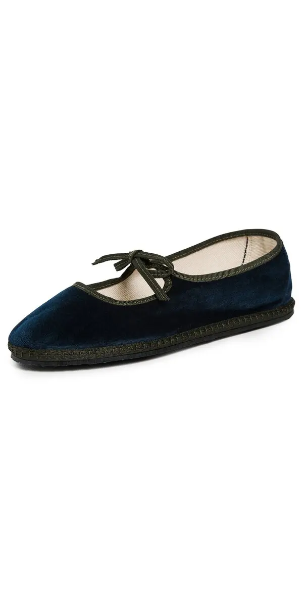 VIBI VENEZIA Brigitte Velvet Mary Jane Flats - Zattere