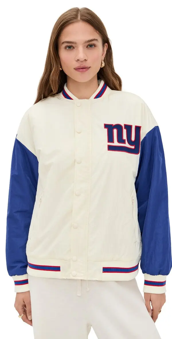 Terez Ny Giants Colorblock Bomber Jacket - Ny Giants Sugar Swizzle/blue