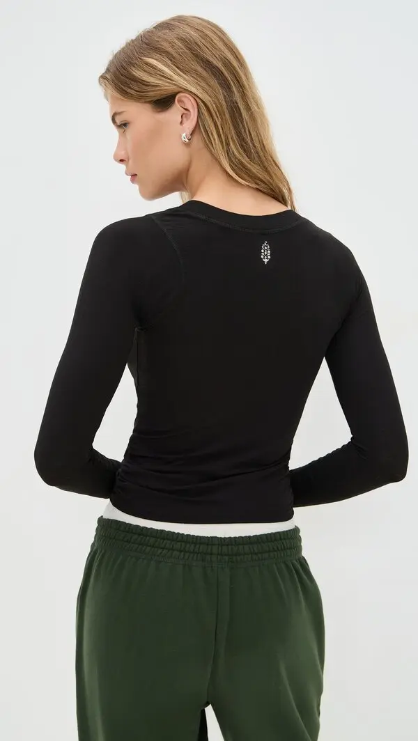 Free People Tempo Ruched Long Sleeve Top