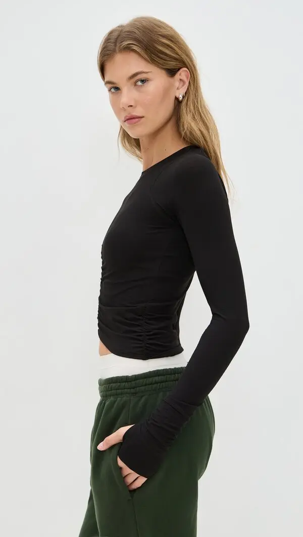 Free People Tempo Ruched Long Sleeve Top