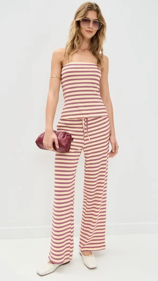 BAILEY ROSE Striped Strapless Terry Top