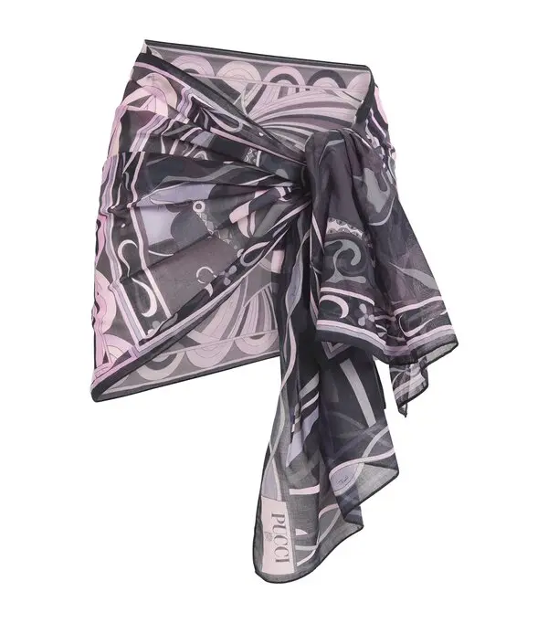 Emilio Pucci Cotton Printed Sarong - Black