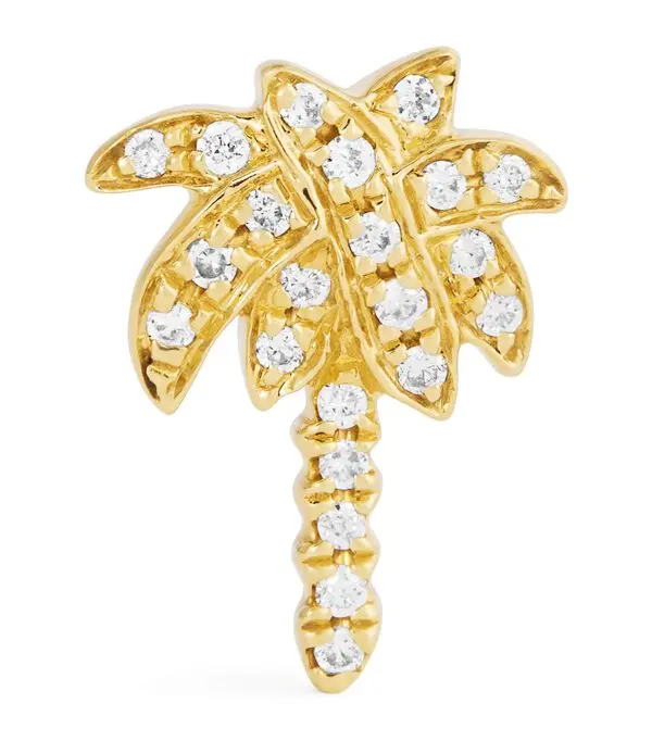 ANITA KO Yellow And Diamond Palm Tree Single Earring - Gold