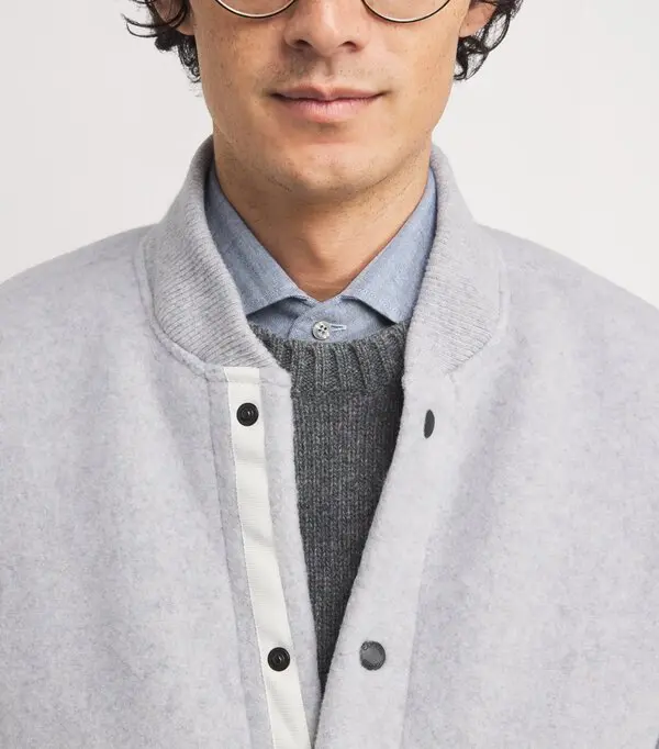 Canada Goose Wool-blend Hudson Bomber Jacket - Silver