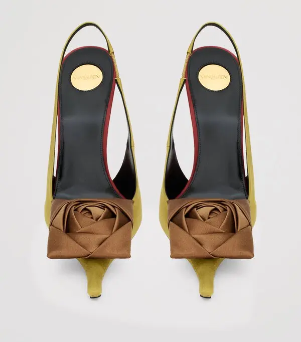 Saint Laurent Satin Amalia Slingback Pumps