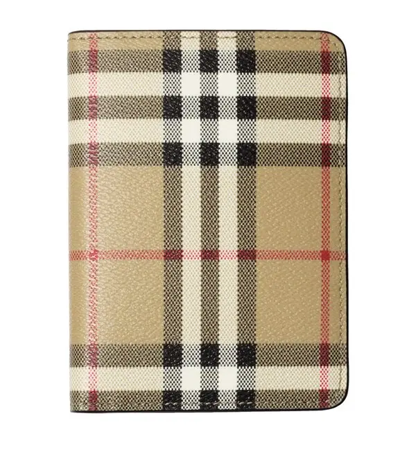 Burberry Check Passport Holder - Brown