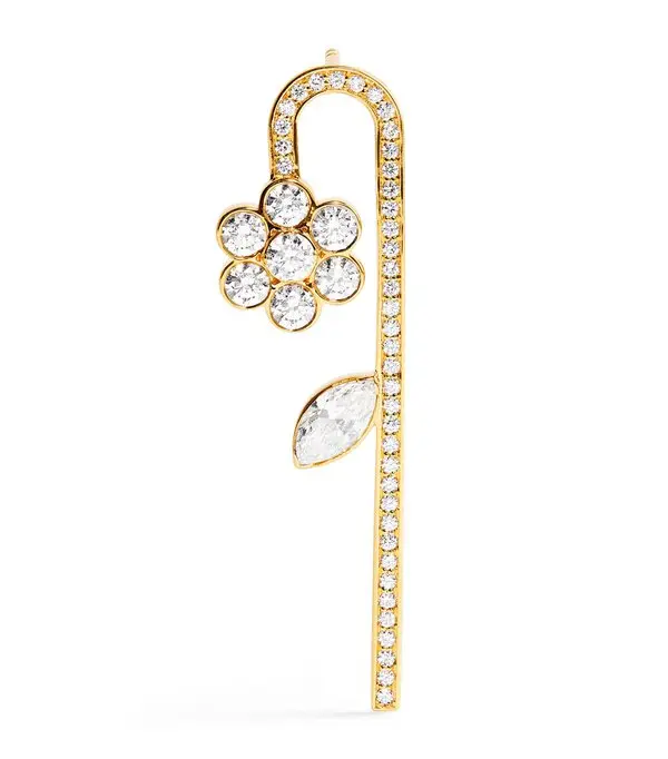 Sophie Bille Brahe Yellow And Diamond Tournesol Single Left Earring - Gold