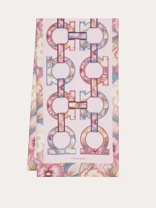 FERRAGAMO Brezza Print Silk Scarf - Pink