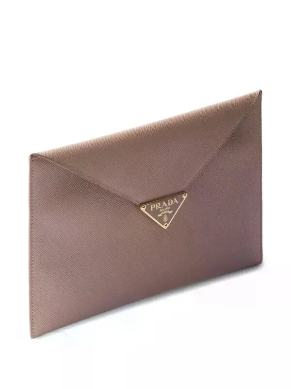 Prada Envelope Snap-closure Clutch - Neutrals