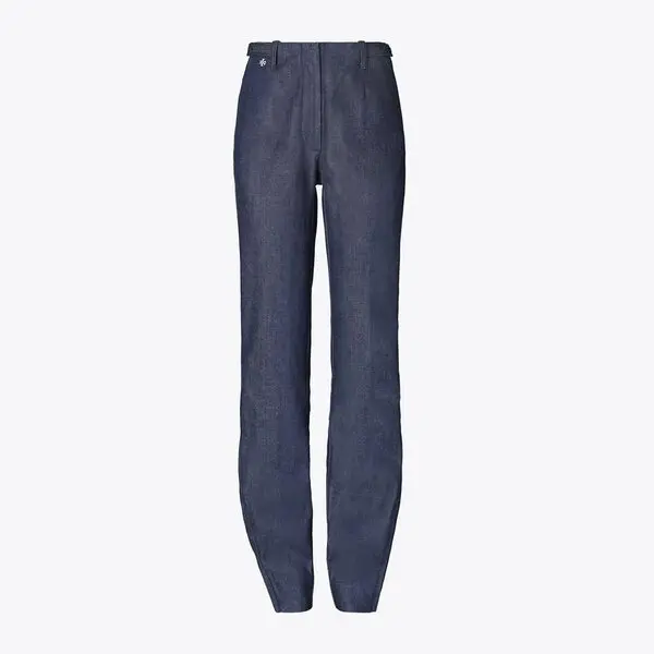 Tory Burch Ankle-zip Cotton Jeans