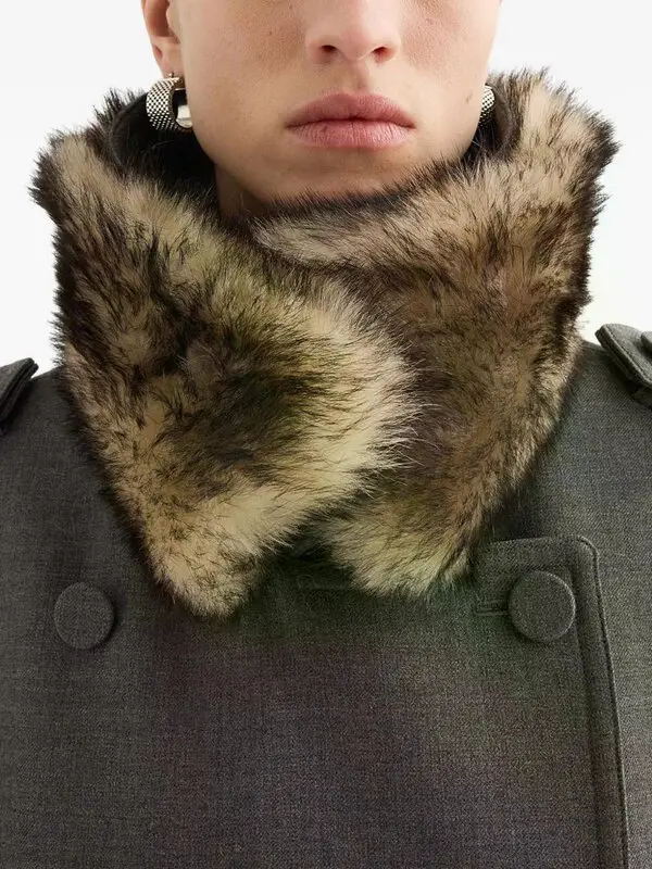 JIL SANDER Fur Collar Double-breasted Coat