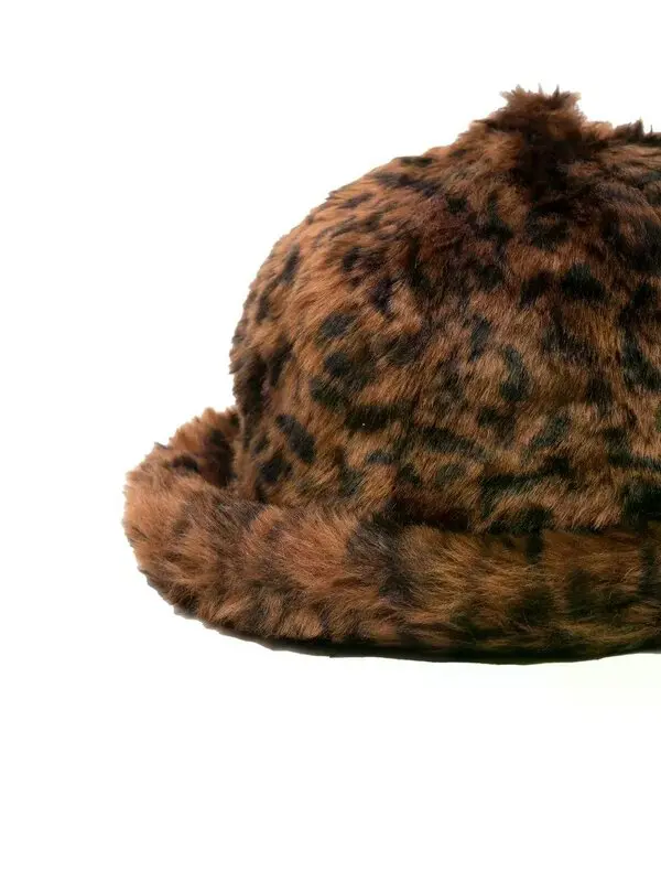 KANGOL Faux-fur Leopard Print Hat
